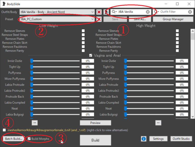 【2023年度SE版】BodySlideの使い方 - 丸い爪でも立ててみる