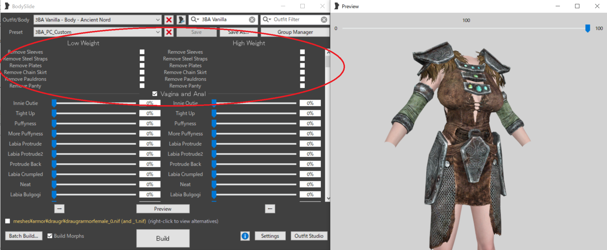 【2023年度SE版】BodySlideの使い方 - 丸い爪でも立ててみる
