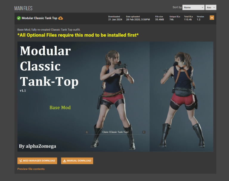 2024年版 MODを使ってキャラクターの衣装を変更してみよう【RE2】 - 丸い爪でも立ててみる